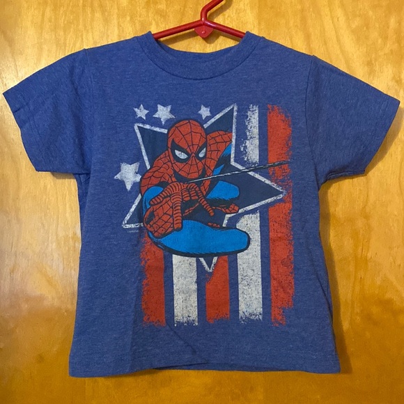 Marvel | Shirts & Tops | Marvel Spiderman Spiderverse Patriotic Flag ...